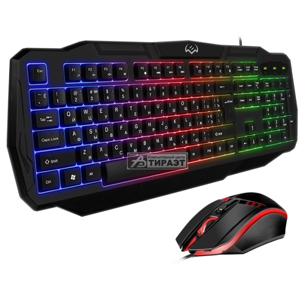 KEYBOARD+MOUSE SVEN GS-9100, USB, RCB подсветка, регул.яркости, дышащий режим, black 71960 ...